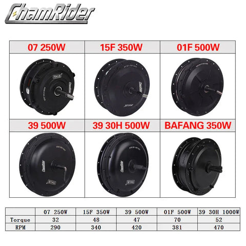 ChamRider Wheel hub Front motor 1000W Electric bike Motor Kit 250W ebi ...